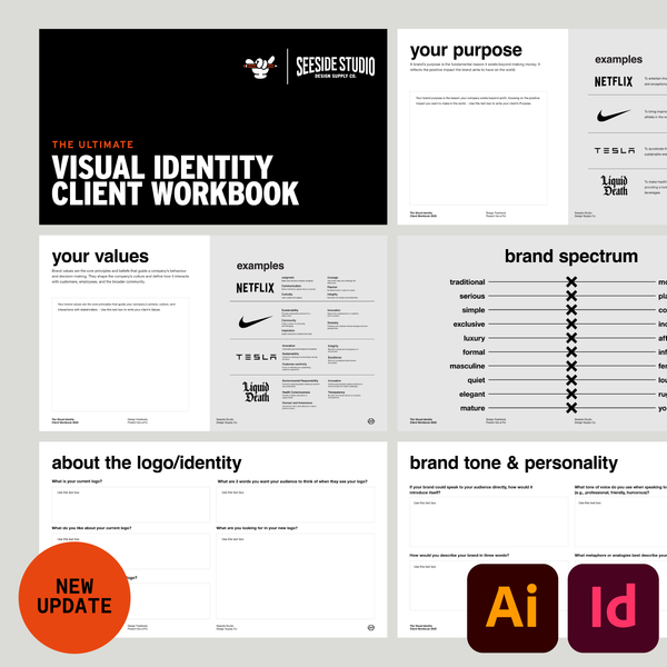 THE VISUAL IDENTITY CLIENT WORKBOOK TEMPLATE – Seeside Studio